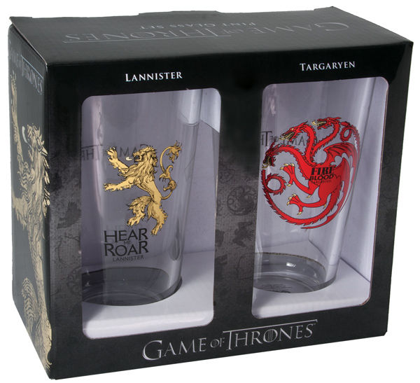 Game of Thrones Pint Glass Set: Targaryen and Lannister :: Profile ...